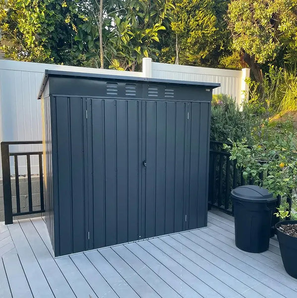 Domi Sloping Roof Storage Shed 5'x3' Garden Tool Storage Room with ...