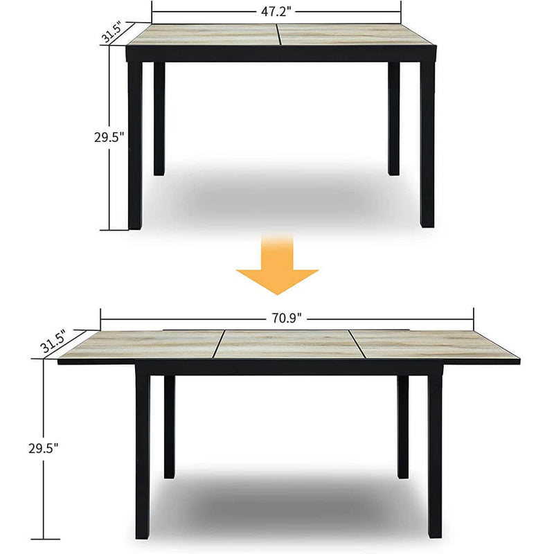 Expandable Table Outdoor | Domi Patio Extendable Table